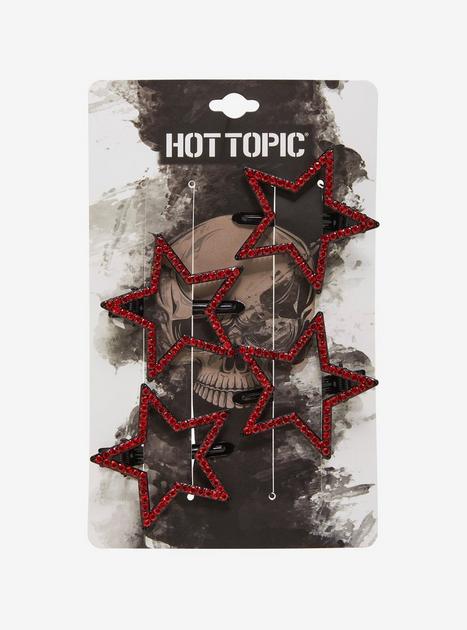 Red Rhinestone Star Hair Clip Set | Hot Topic