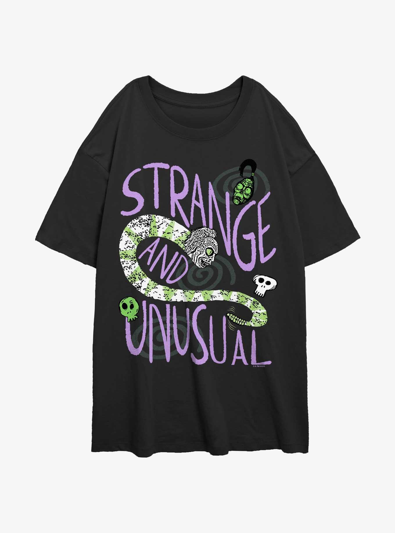 Beetlejuice Strange And Unusual Womens Oversized T-Shirt - BLACK | BoxLunch
