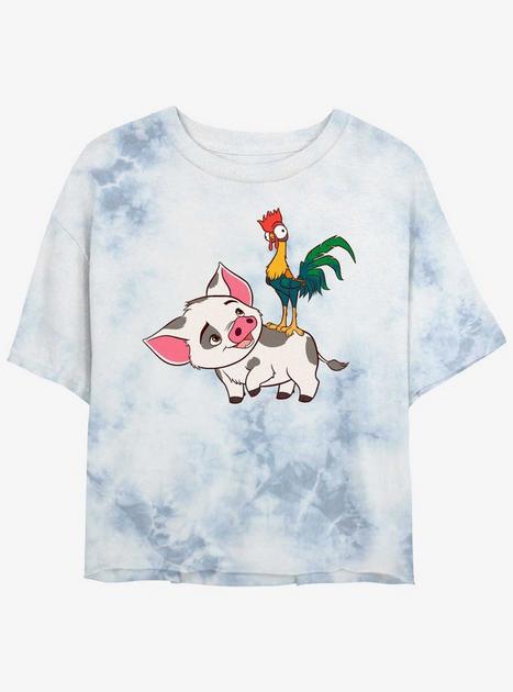 Disney Moana Hei Hei & Pua Womens Tie-Dye Crop T-Shirt - MULTI | BoxLunch