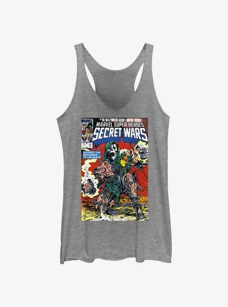Marvel Secret Wars Comic Cover Vol10 Dr. Doom Girls Tank - GREY | Hot Topic
