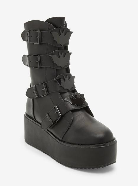Strange Cvlt Black Bat Dominion Platform Boots | Hot Topic