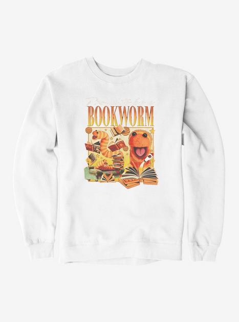 Sesame Street Slimey Proud To Be A Bookworm Sweatshirt - WHITE | BoxLunch