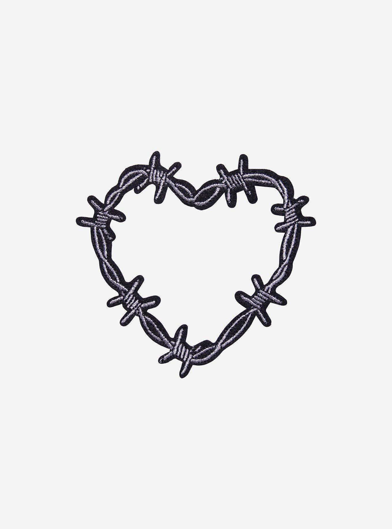 Barbed Wire Heart Patch | Hot Topic