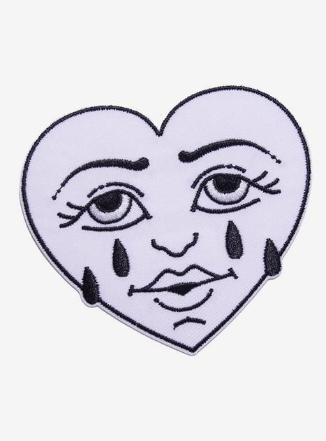 Crying Face Heart Patch | Hot Topic