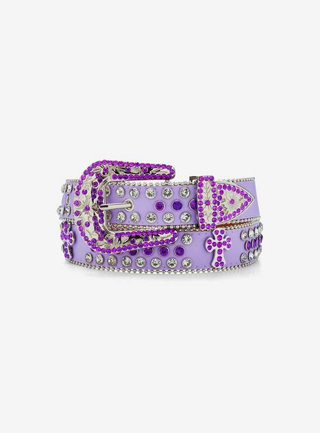 Purple Cross Bling Belt | Hot Topic