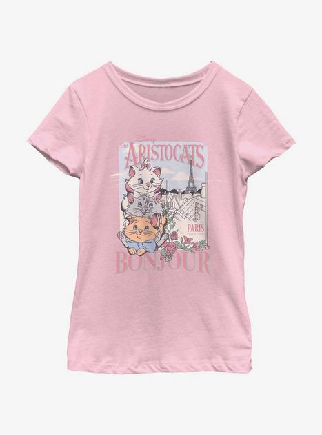 Disney The Aristocats Bonjour Kitten Poster Youth Girls T-Shirt - PINK ...