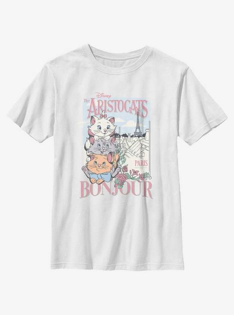 Disney The Aristocats Bonjour Kitten Poster Youth T-Shirt - WHITE ...
