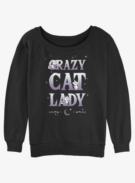 Disney The Aristocats Crazy Cat Lady Womens Slouchy Sweatshirt - BLACK ...