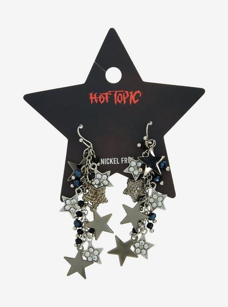 Star Bead Chain Drop Earrings | Hot Topic