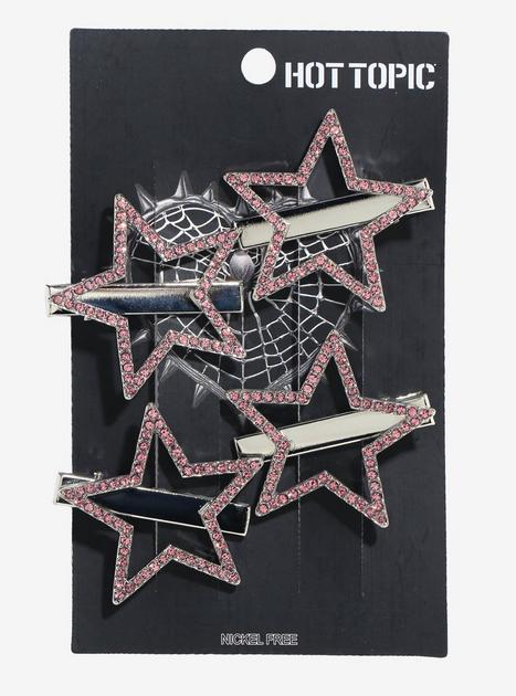 Pink Rhinestone Star Hair Clip Set | Hot Topic