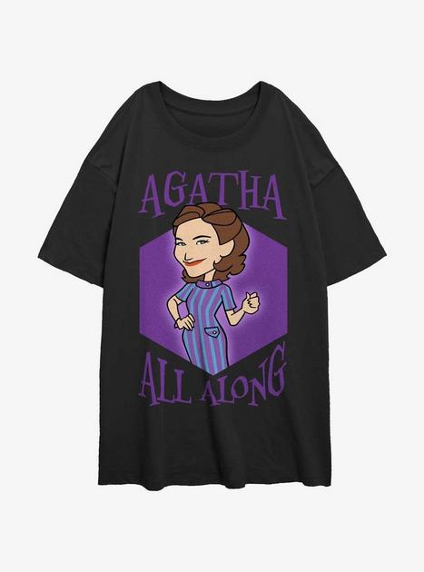 Marvel WandaVision Agatha Cartoon Girls Oversized T-Shirt - BLACK | Hot ...