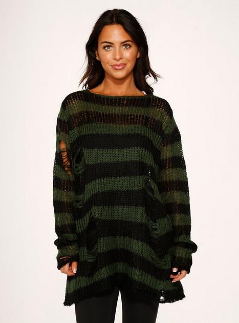 Black Green Stripe Sweater | Hot Topic