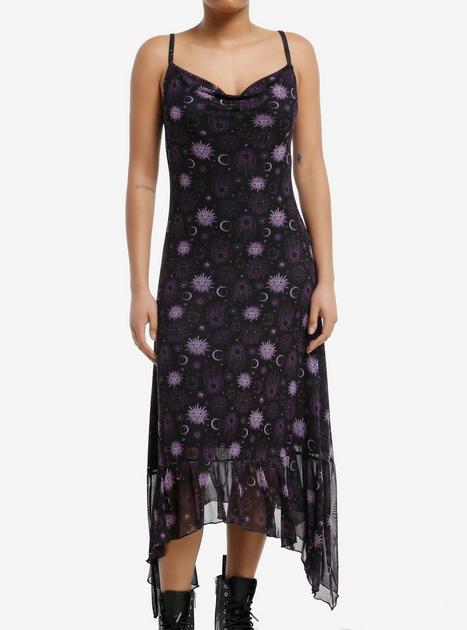 Cosmic Aura Purple Celestial Maxi Slip Dress | Hot Topic