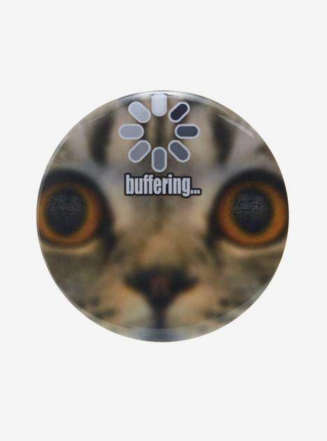 Cat Buffering 3 Inch Button | Hot Topic
