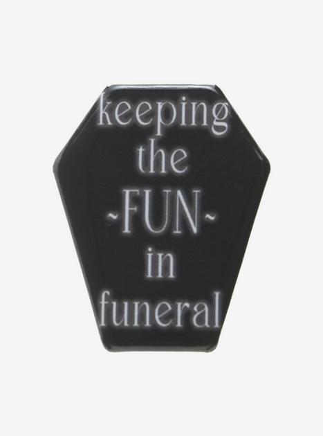 Fun-Eral Coffin Button | Hot Topic