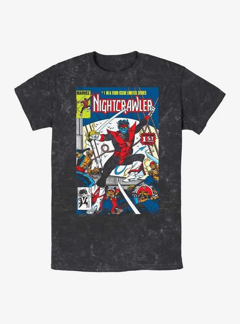 Marvel Nightcrawler Comic Cover Mineral Wash T-Shirt - BLACK | BoxLunch