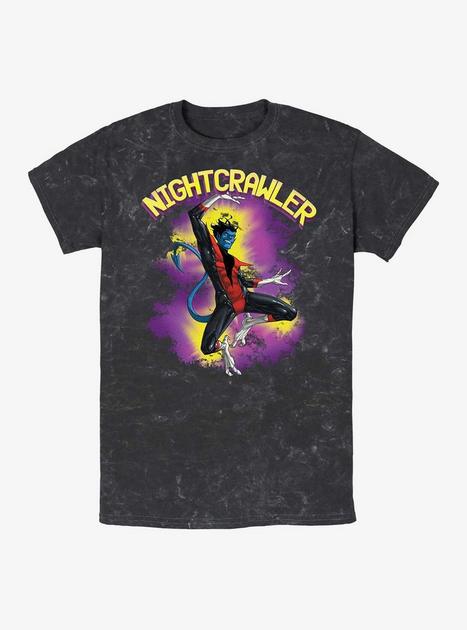 Marvel X-Men Nightcrawler Leap Mineral Wash T-Shirt - BLACK | BoxLunch