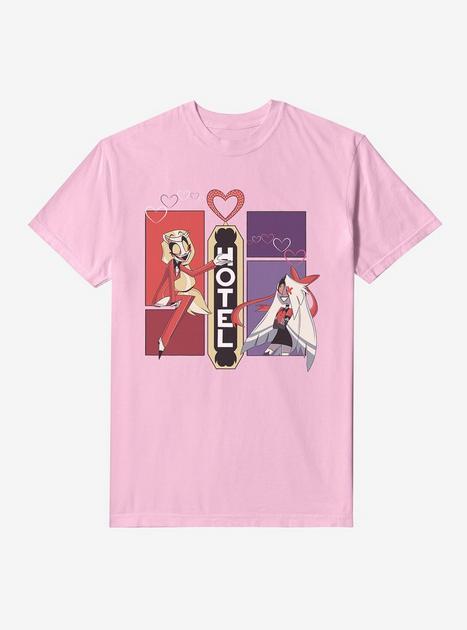 Hazbin Hotel Charlie & Vaggie Garment Dye T-Shirt - PINK | Hot Topic