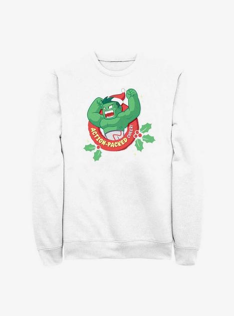 Marvel Hulk Action Packed Cheer Sweatshirt - WHITE | Hot Topic