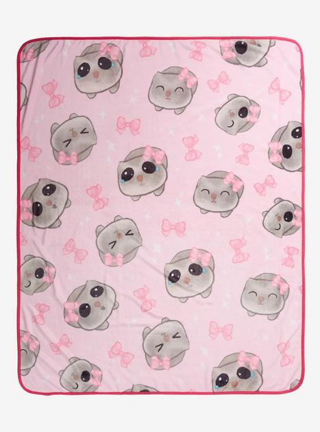 Crying Hamster Pink Bow Throw Blanket | Hot Topic