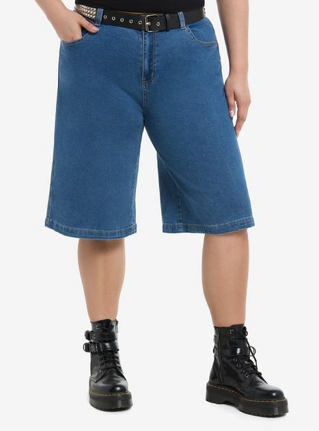 Ride Or Die Studded Belt Girls Jorts Plus Size | Hot Topic