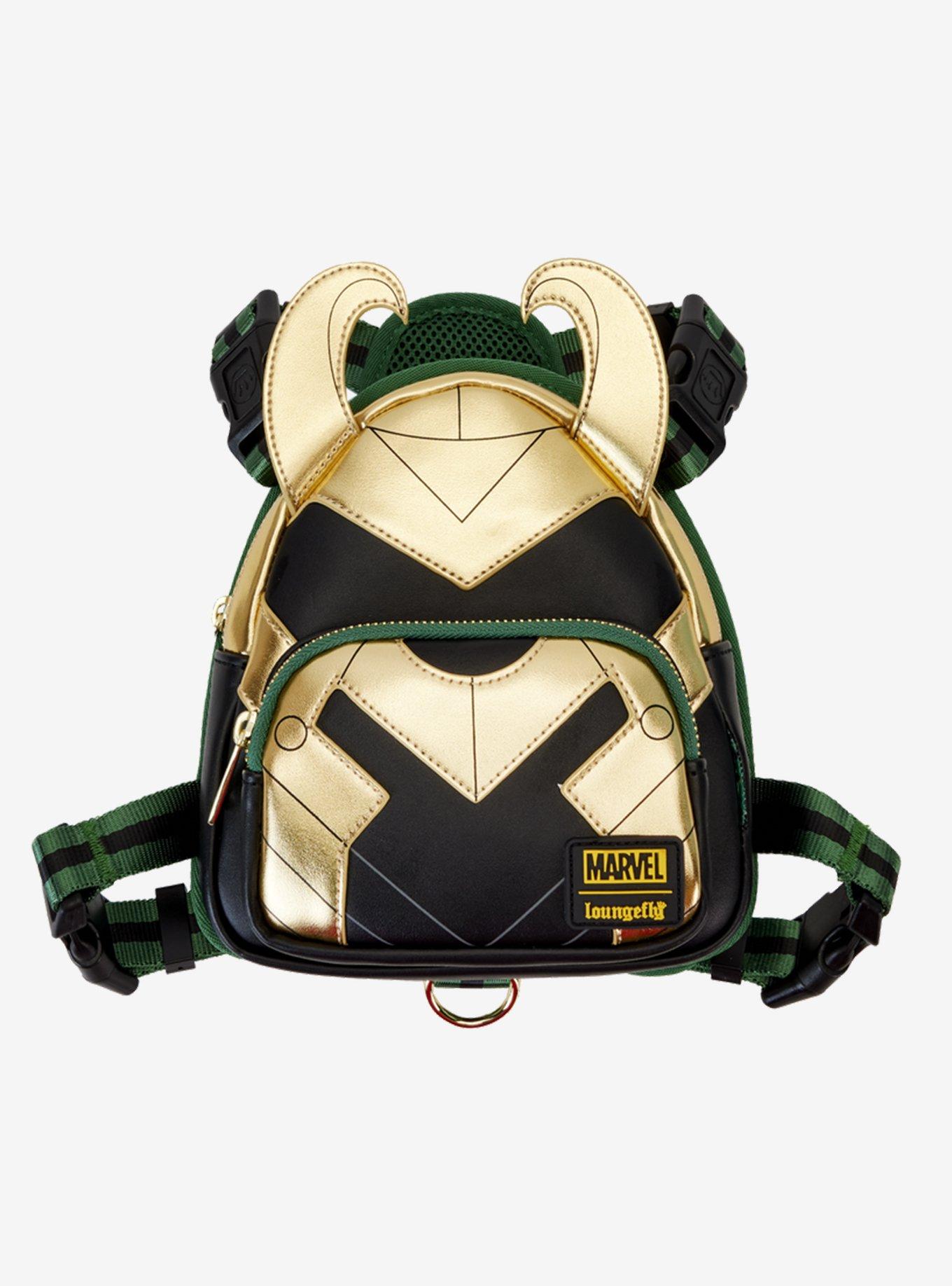 Loungefly Marvel Loki Helmet Figural Mini Backpack Large Dog Harness ...