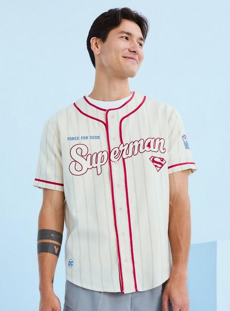 DC Comics Superman Clark Kent Striped Baseball Jersey - BoxLunch ...