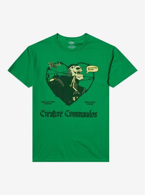 DC Comics Creature Commandos Frankenstein Barbed Wire Heart T-Shirt ...