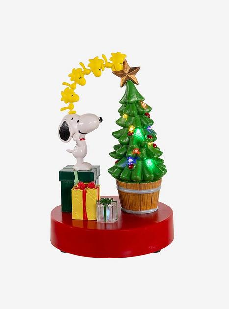 Peanut Snoopy and Woodstock Light Up Musical Tree Tablepiece | Hot Topic