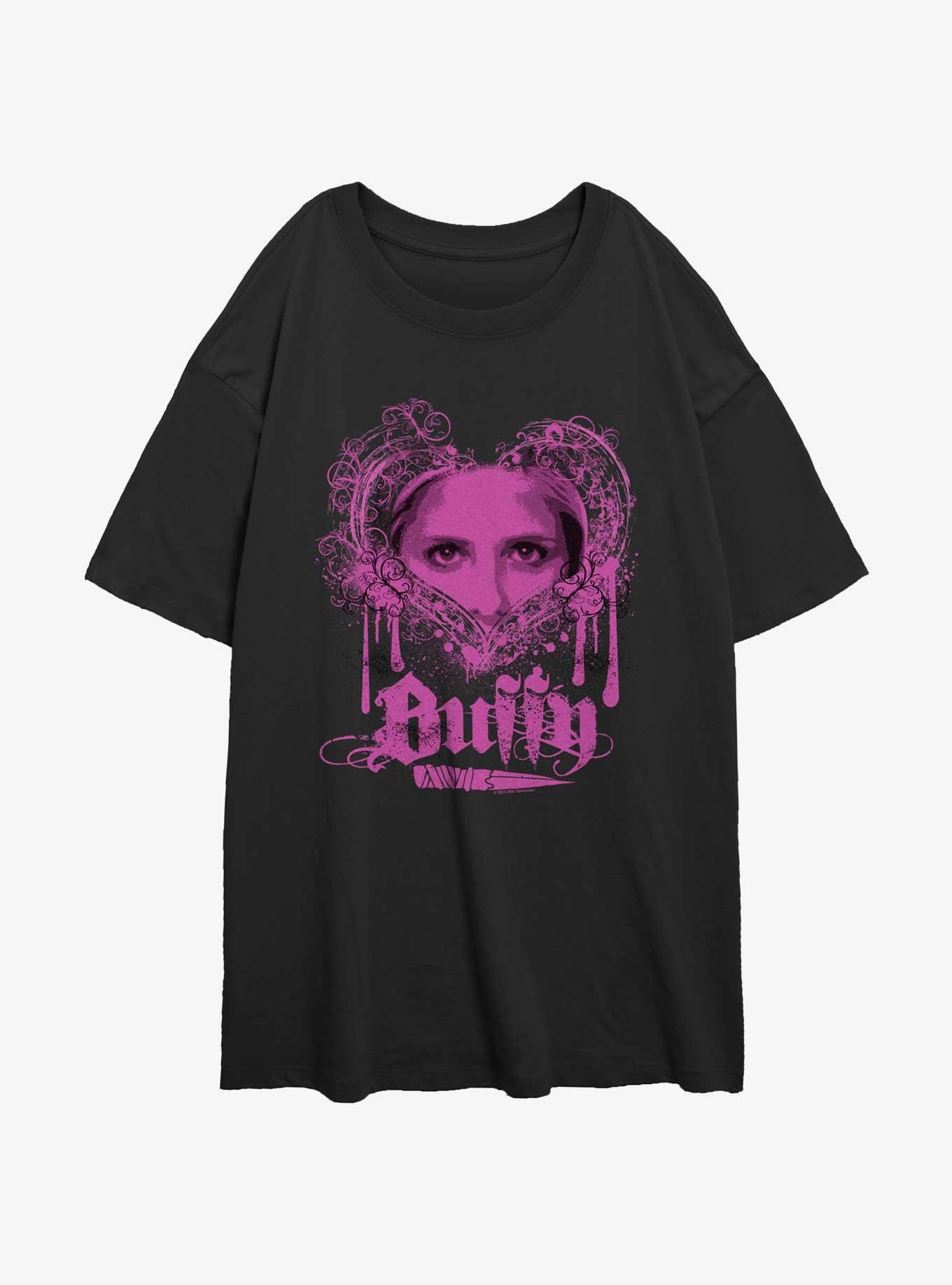 Buffy The Vampire Slayer Buffy Slayer Womens Oversized T-Shirt - BLACK ...