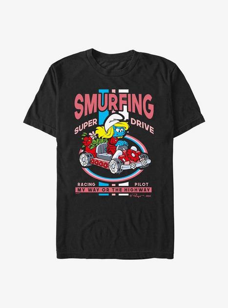 The Smurfs Super Driver Pilot T-Shirt - BLACK | BoxLunch