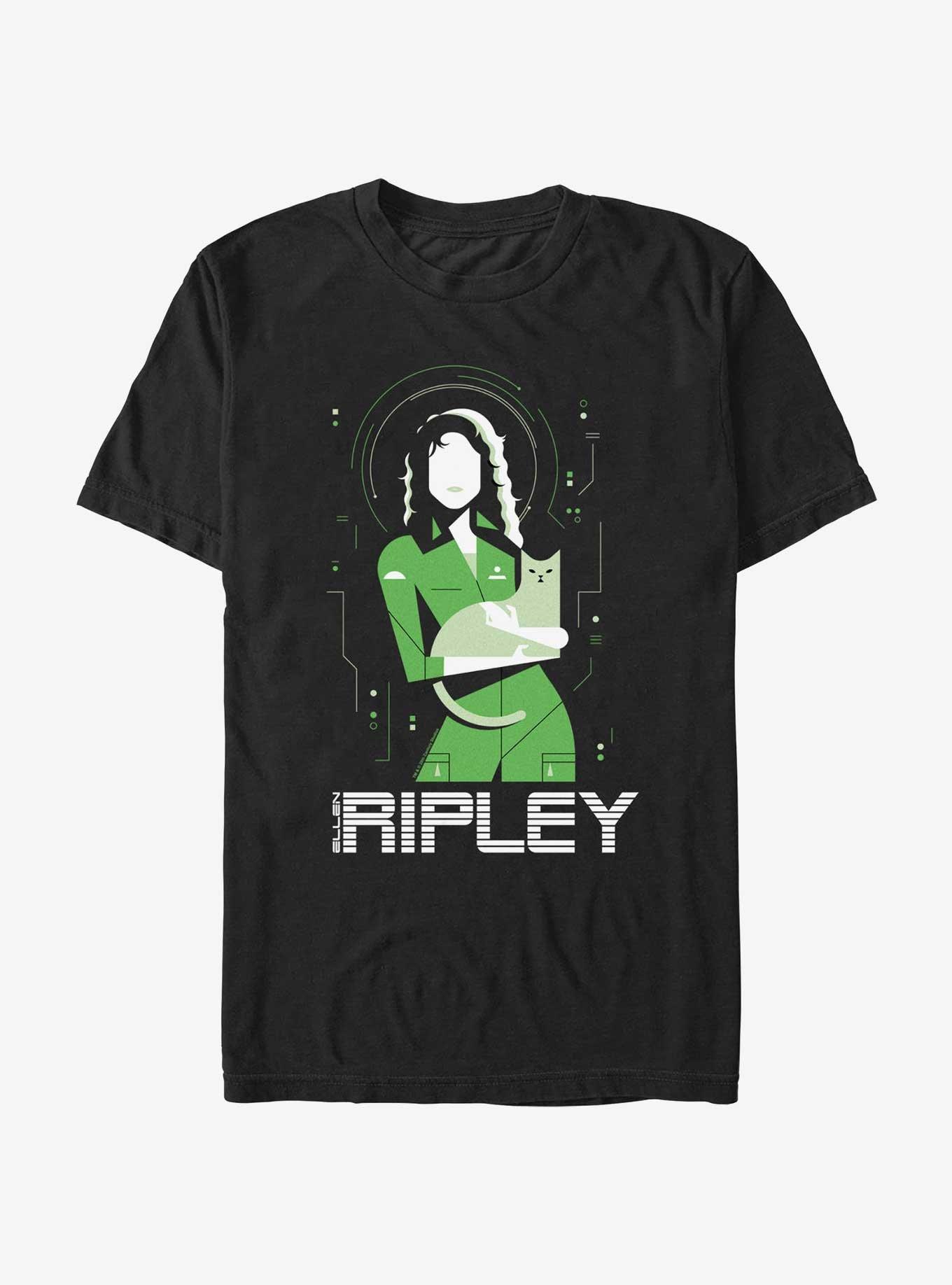 Alien Ripley Hugging Cat T-Shirt - BLACK | BoxLunch