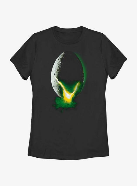 Alien Egg Hatching Womens T-Shirt - BLACK | BoxLunch