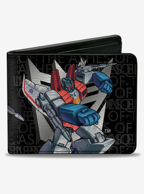 Transformers Starscream Poses and Decepticon Shield Grays Bifold Wallet ...