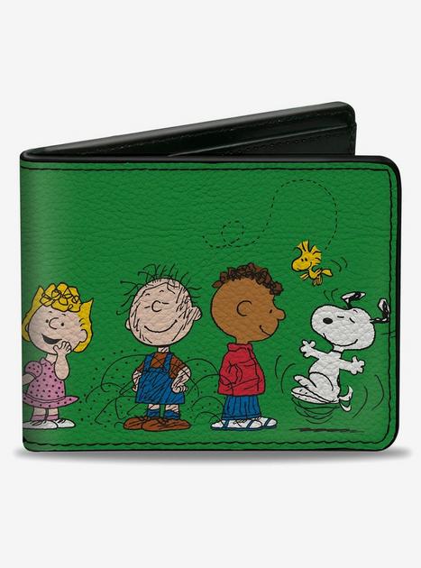 Peanuts Gang Group Pose Green Bifold Wallet | BoxLunch