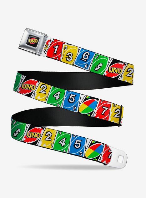 UNO Cards Lineup Stack Seatbelt Buckle Belt | Hot Topic