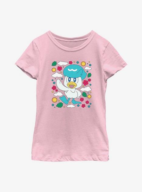 Pokemon Quaxly Iconic Youth Girls T-Shirt - PINK | BoxLunch