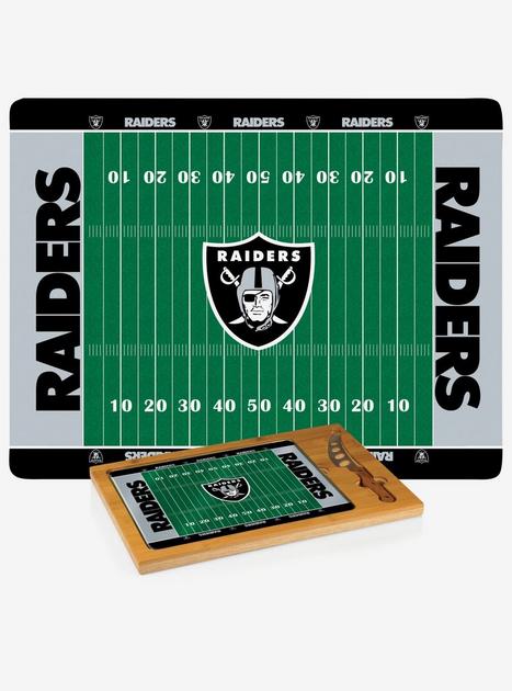 NFL Las Vegas Raiders Football Field Glass Top Cutting Board & Knife ...