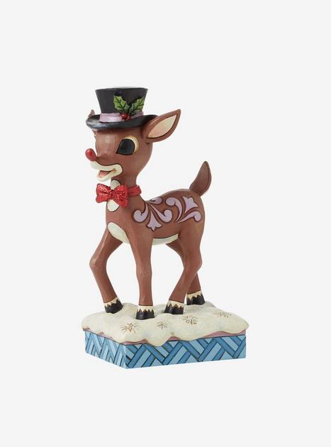 Rudolph The Red-Nosed Reindeer Top Hat Jim Shore Figure | BoxLunch