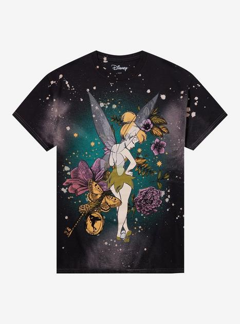 Disney Peter Pan Tinker Bell Flower Dark Wash Boyfriend Fit Girls T ...