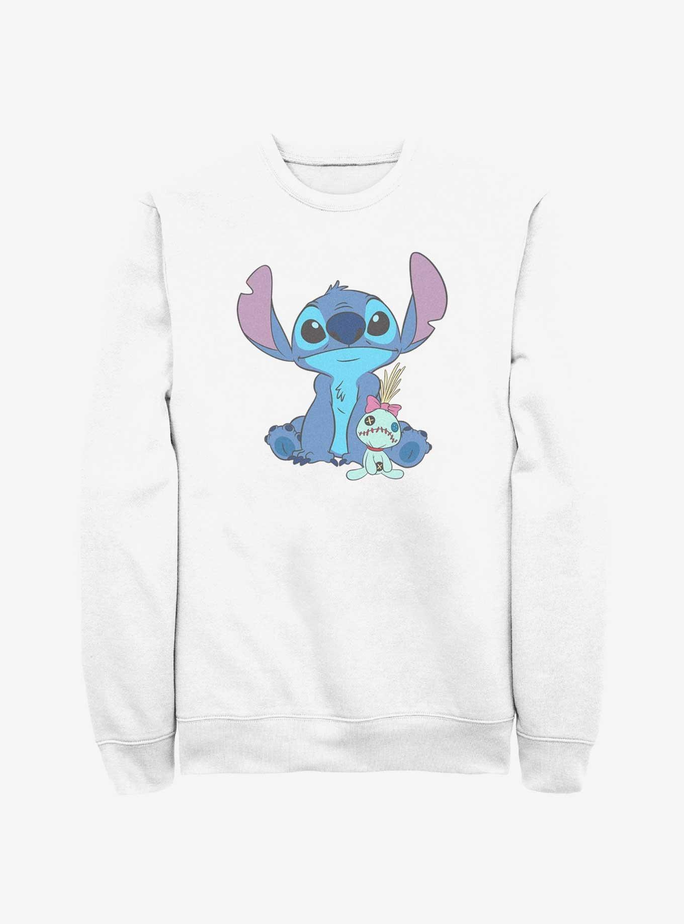 Disney Lilo & Stitch And Scrump Sit Sweatshirt - WHITE | BoxLunch