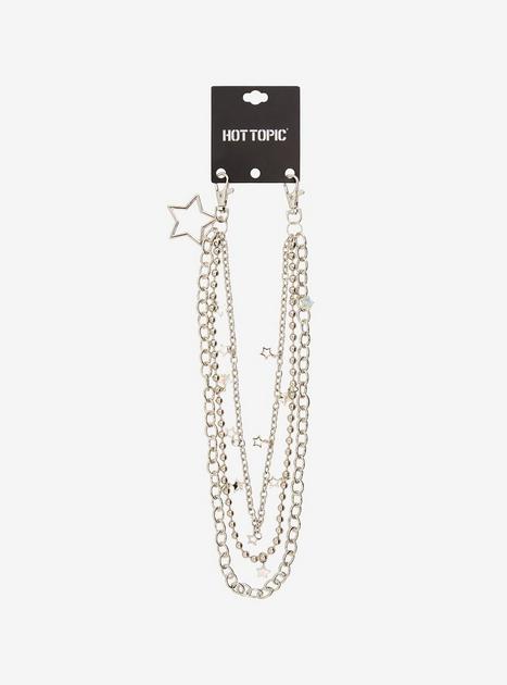 Star Safety Pin 18 Inch - 24 Inch Triple Wallet Chain | Hot Topic