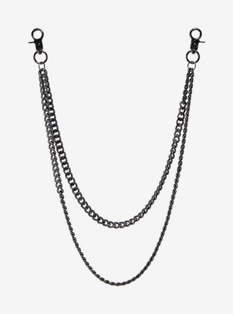 Thick Gunmetal Tone 18 Inch & 24 Inch Double Wallet Chain | Hot Topic