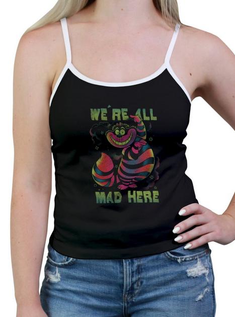 Disney Alice in Wonderland Chesire Cat We're All Mad Girls Cami - BLACK ...
