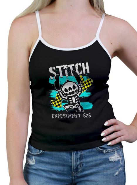 Disney Lilo & Stitch Punk Skeleton Stitch Girls Cami - BLACK | Hot Topic