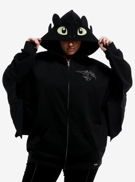 Her Universe How To Train Your Dragon Toothless Winged Girls Hoodie ...