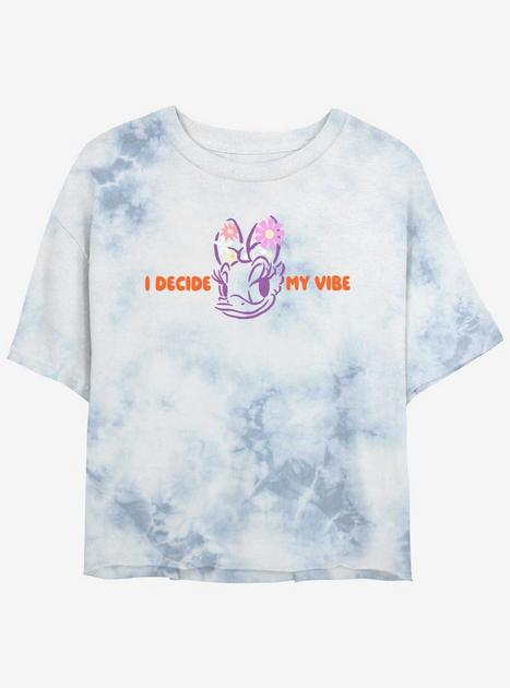 Disney Mickey Mouse I Decide My Vibe Daisy Womens Tie-Dye Crop T-Shirt ...