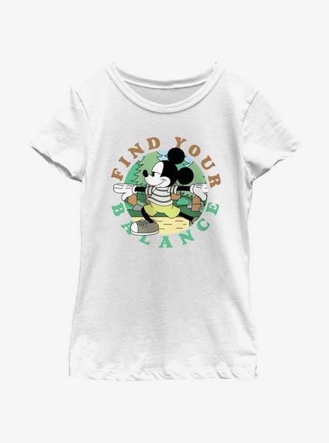 Disney Mickey Mouse Find Your Balance Youth Girls T-Shirt - WHITE ...