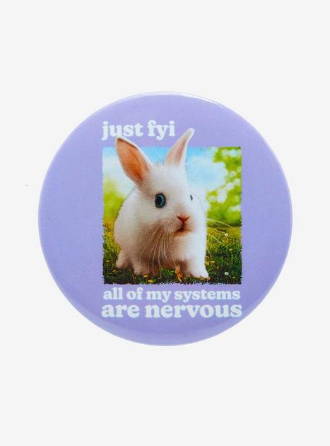 Nervous Bunny 3 Inch Button | Hot Topic