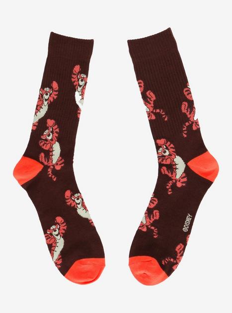 Disney Winnie the Pooh Tigger Allover Print Crew Socks - BoxLunch ...